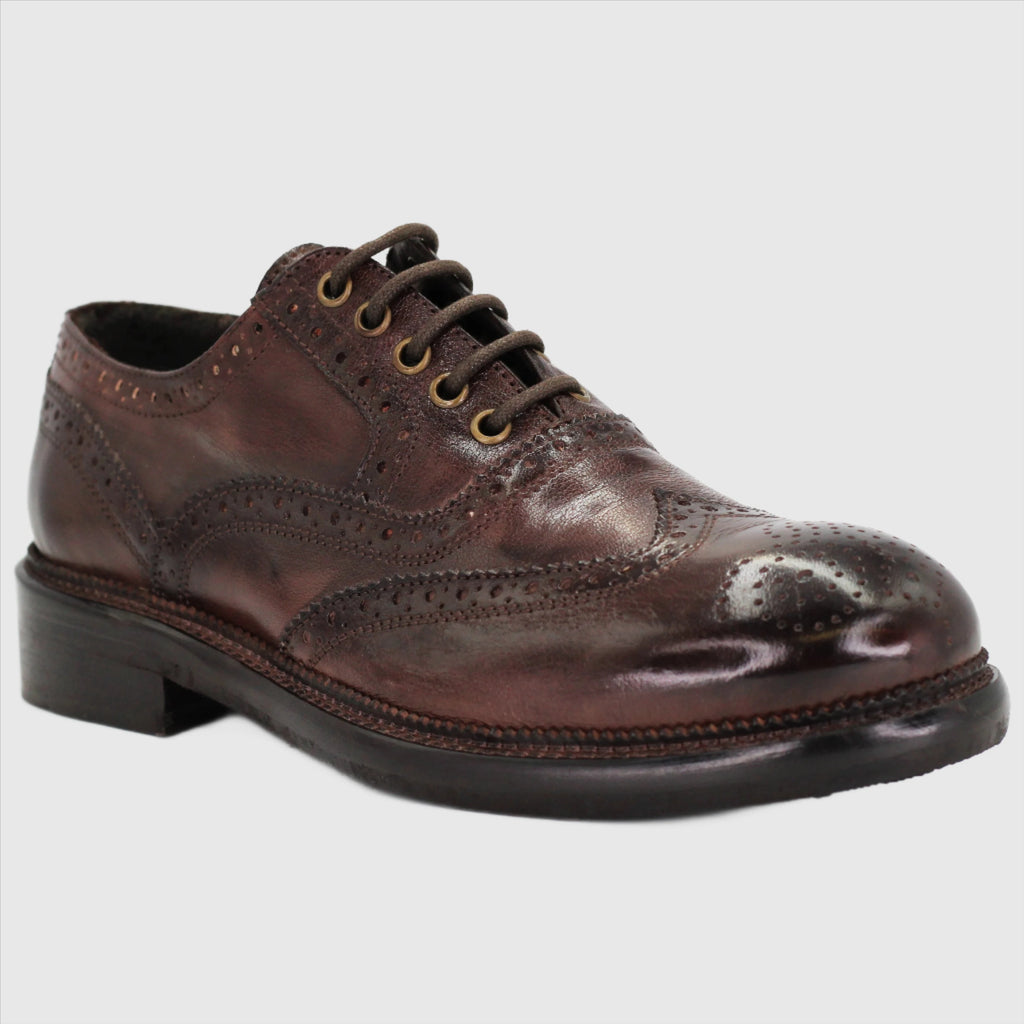 Handmade Italian Leather Brogue Derby in Bronzato | men | Aliverti ...