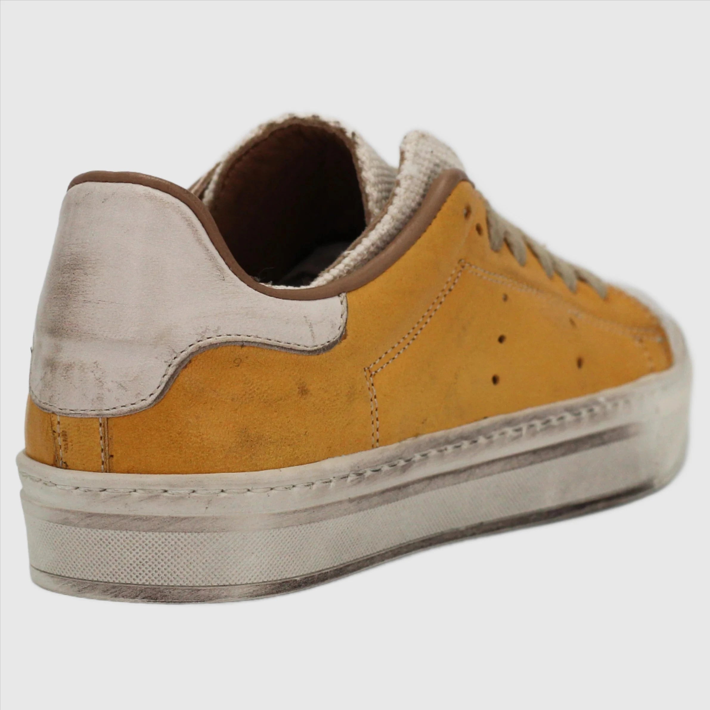 Handmade Italian leather sneaker in mustard | women | Aliverti (GRD700/9)